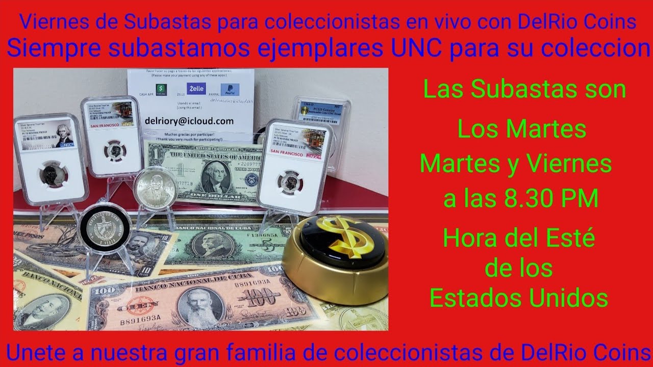 Viernes de Subastas para Coleccionistas en vivo con Del Rio Coins - YouTube