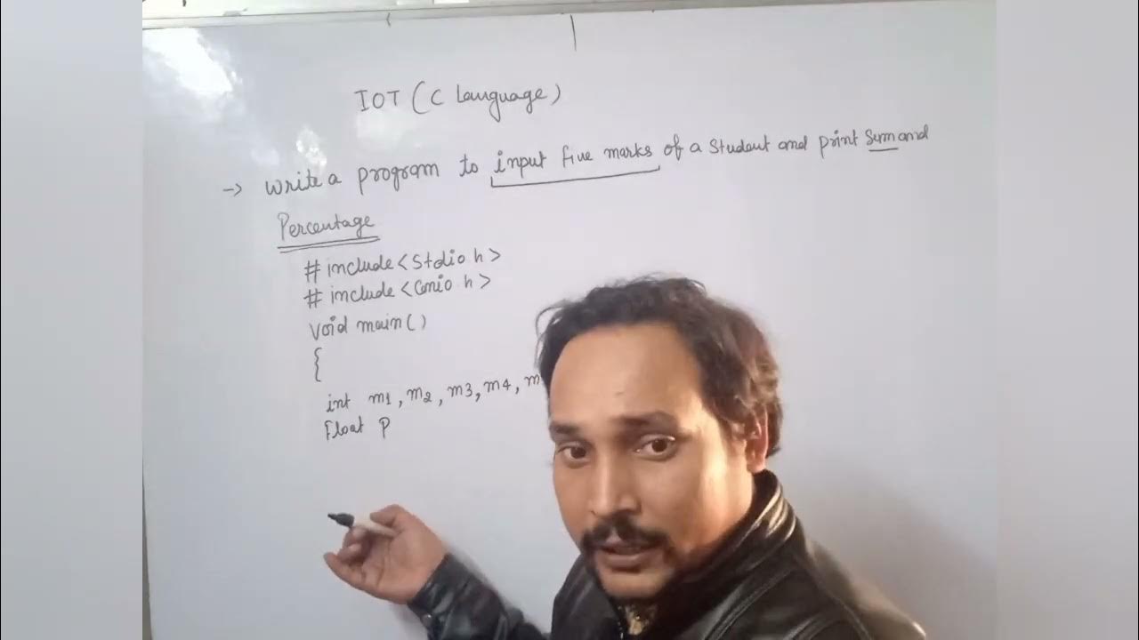 C program to calculate total average and percentage of five subjects ...