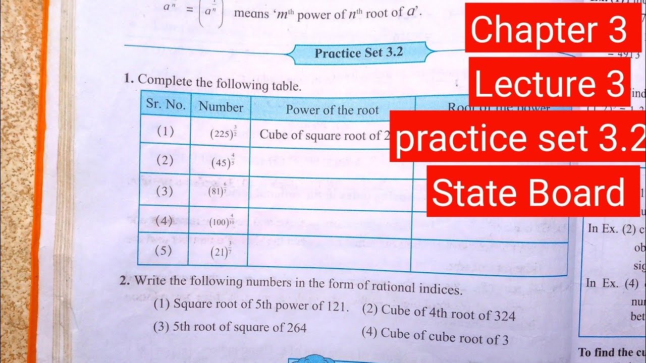 8th std Math | Chapter 3 | Lecture 3 | practice set 3.2 |by Math teaching with Madhuri |State ...