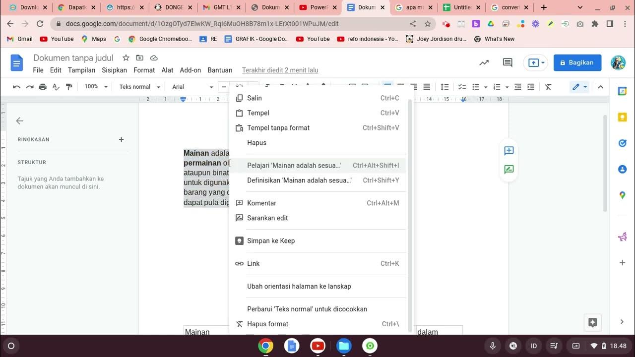 CONVERT TEXT TO TABLE DI GOOGLE DOC : Apr 21, 2022 6:49 PM - YouTube
