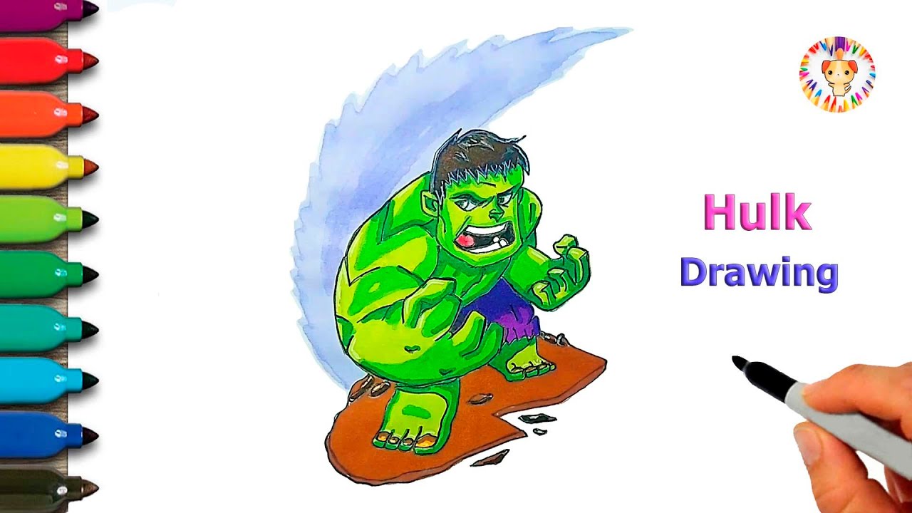 How to draw Hulk 💚 Chibi Hulk drawing easy step by step | Superhero ...