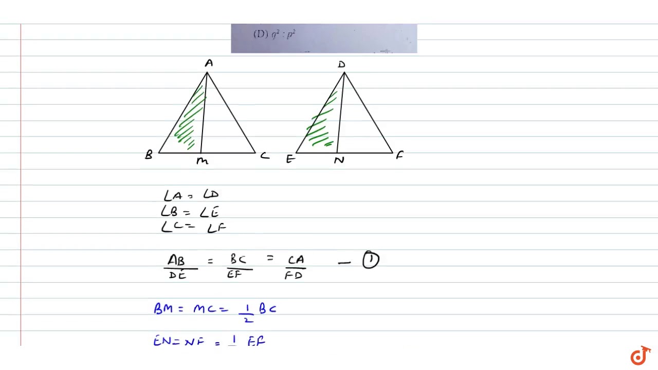 If The Ratio Of A Pair Of Corresponding Medians Of Two Triangles Is P q If The Ratio Of A Pair Of Corresponding Medians Of Two Triangles Is P q