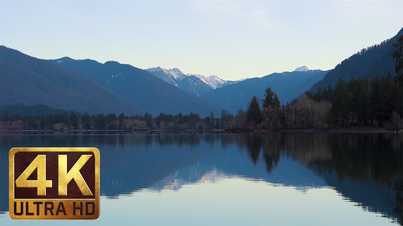 4K UHD Lake Relaxation Scene - QUINAULT LAKE, OLYMPIC NATIONAL PARK ...