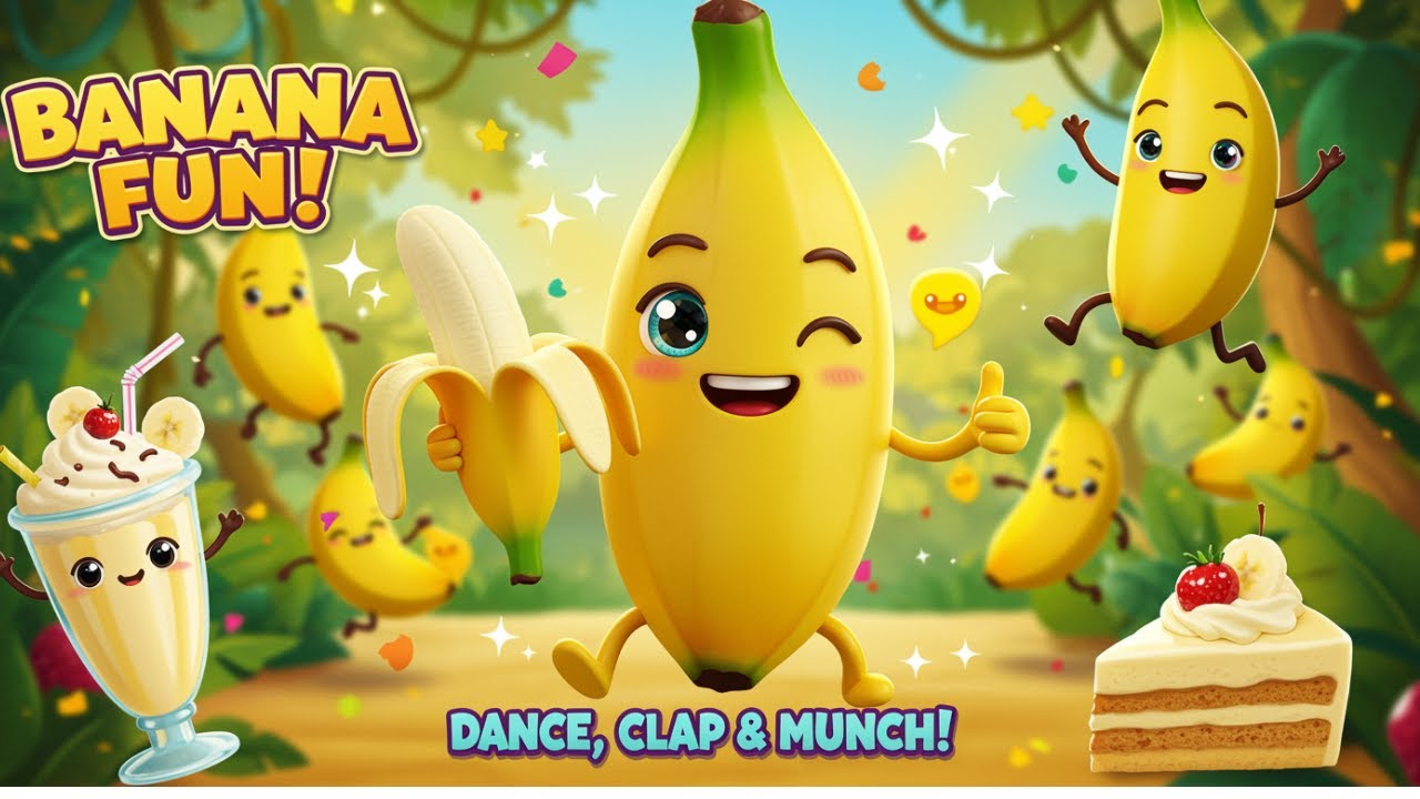 "Banana Dance Party! 🍌 Fun Kids Song - Clap Your Hands & Stomp Your ...