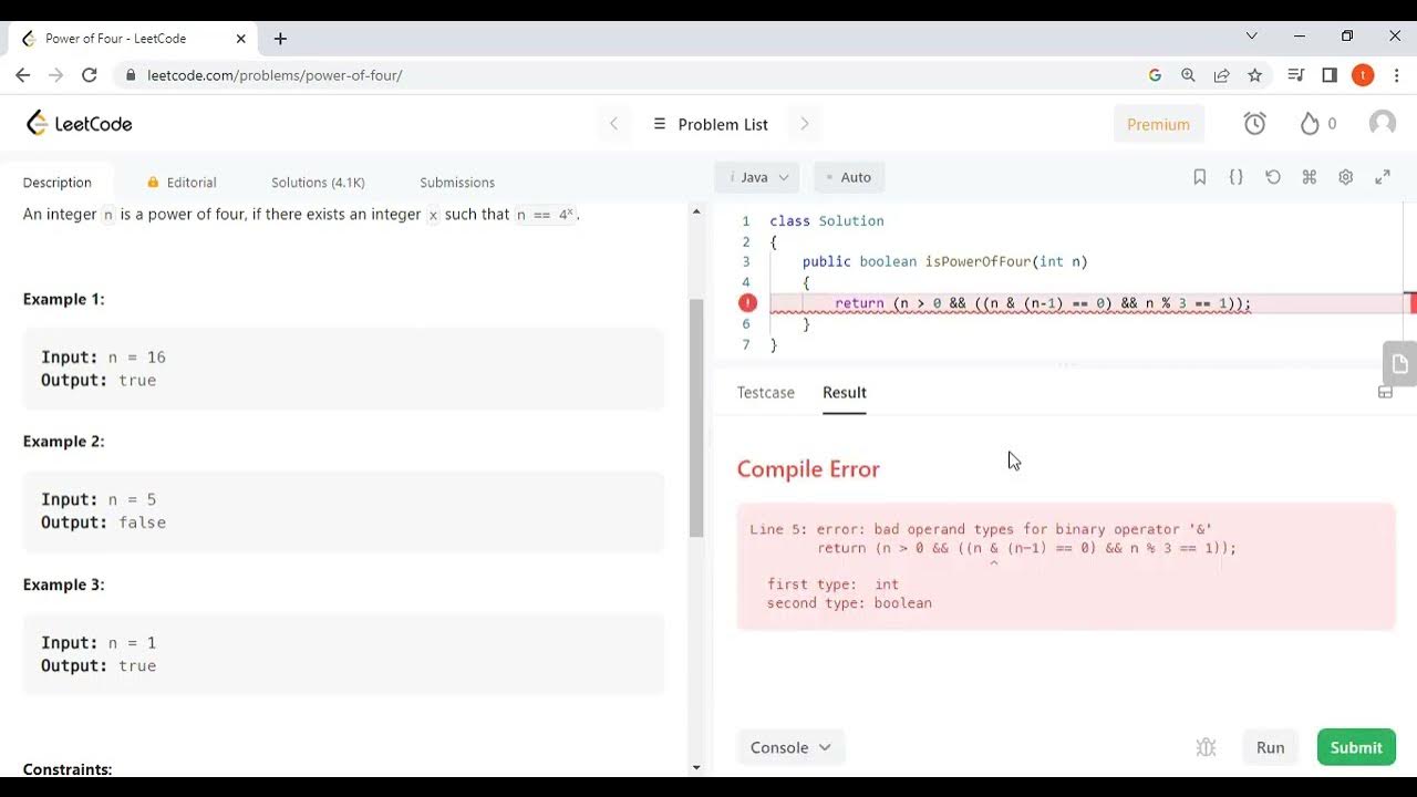 342. Power of Four | Leetcode | Bit Manipulation | Fundamentals - YouTube