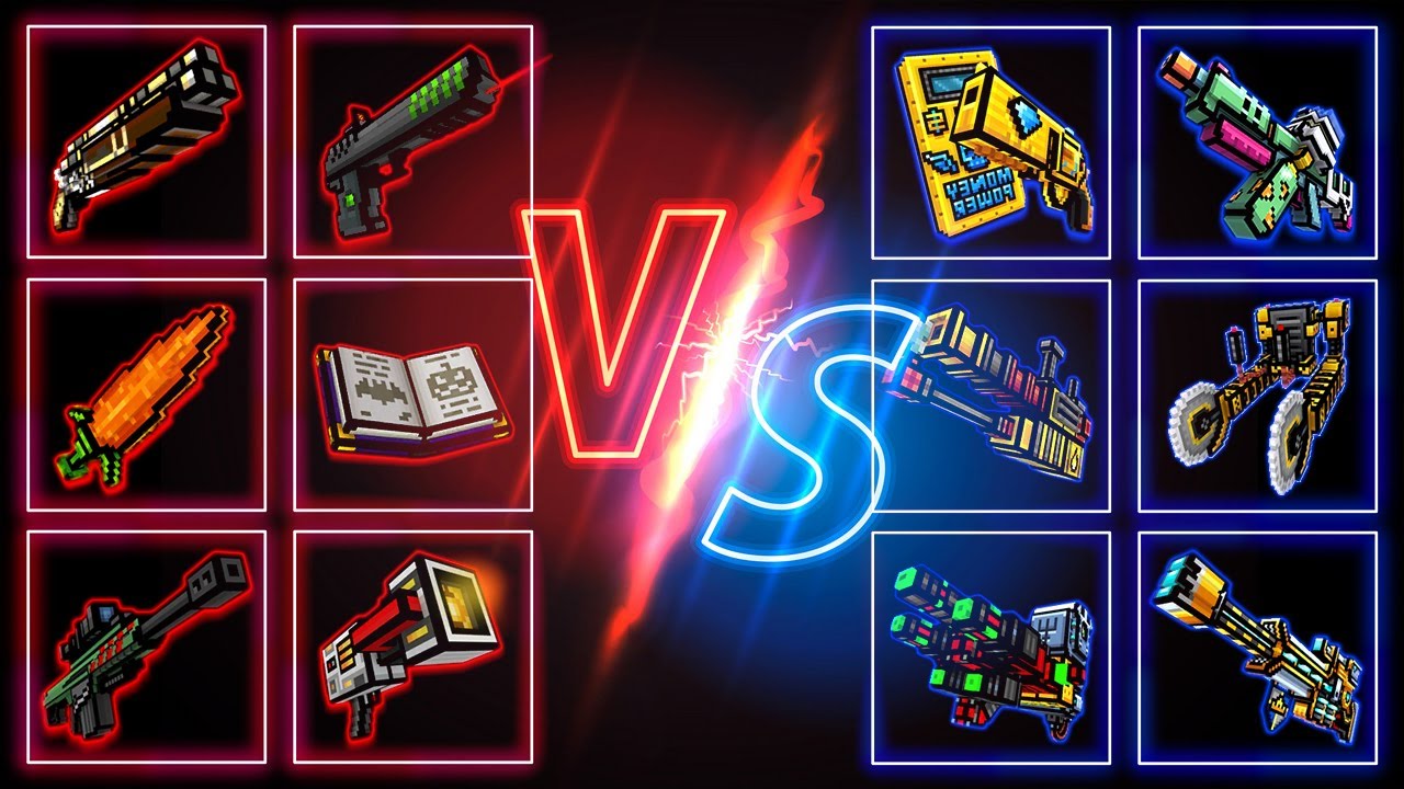 Pixel Gun 3D - Rare Weapons VS Mythical Weapons - YouTube