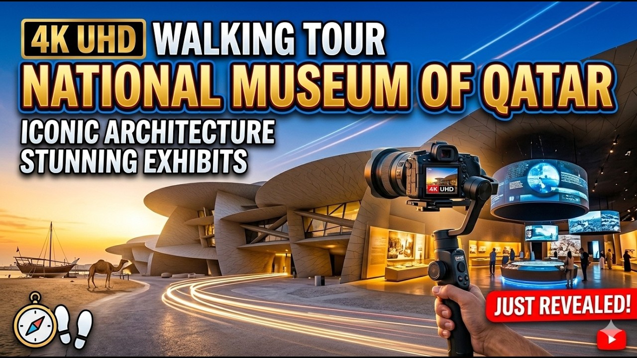 4K UHD Walking Tour | National Museum of Qatar – Iconic Architecture ...