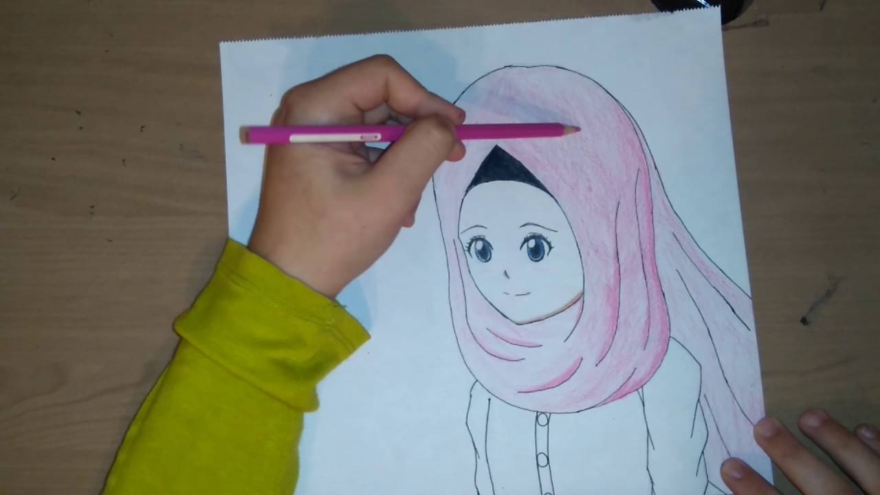 How to: Draw a girl wearing a headscarf - YouTube