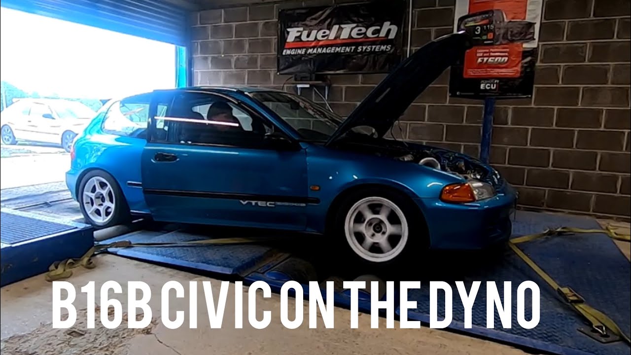 B16b Honda Civic eg on the dyno - YouTube