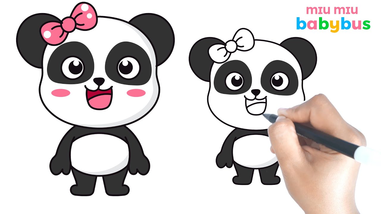 Drawing Simple and Cute MiuMiu from BabyBus Easy Steps for Kids - YouTube