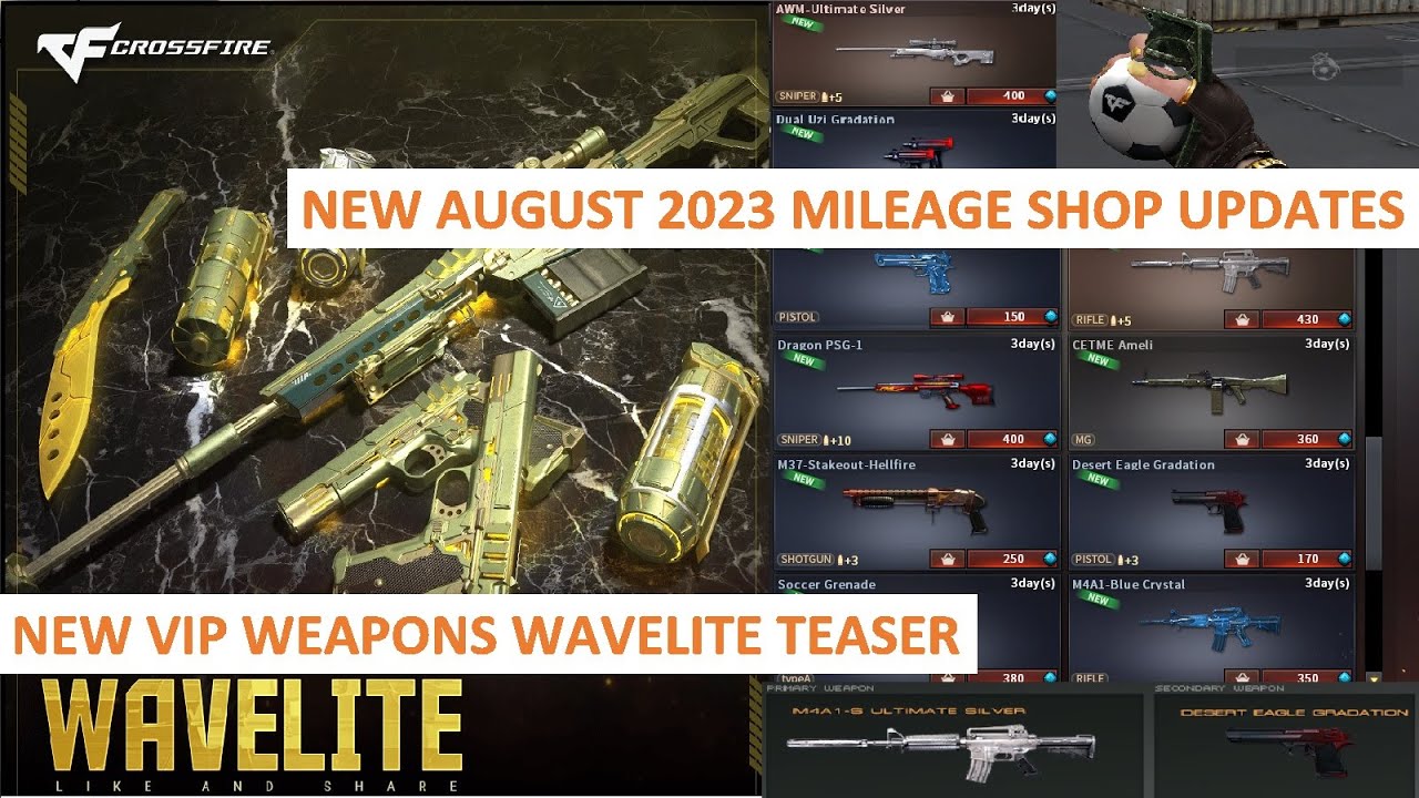 NEW AUGUST 2023 MILEAGE SHOP UPDATES & NEW VIP WEAPONS WAVELITE TEASER ...