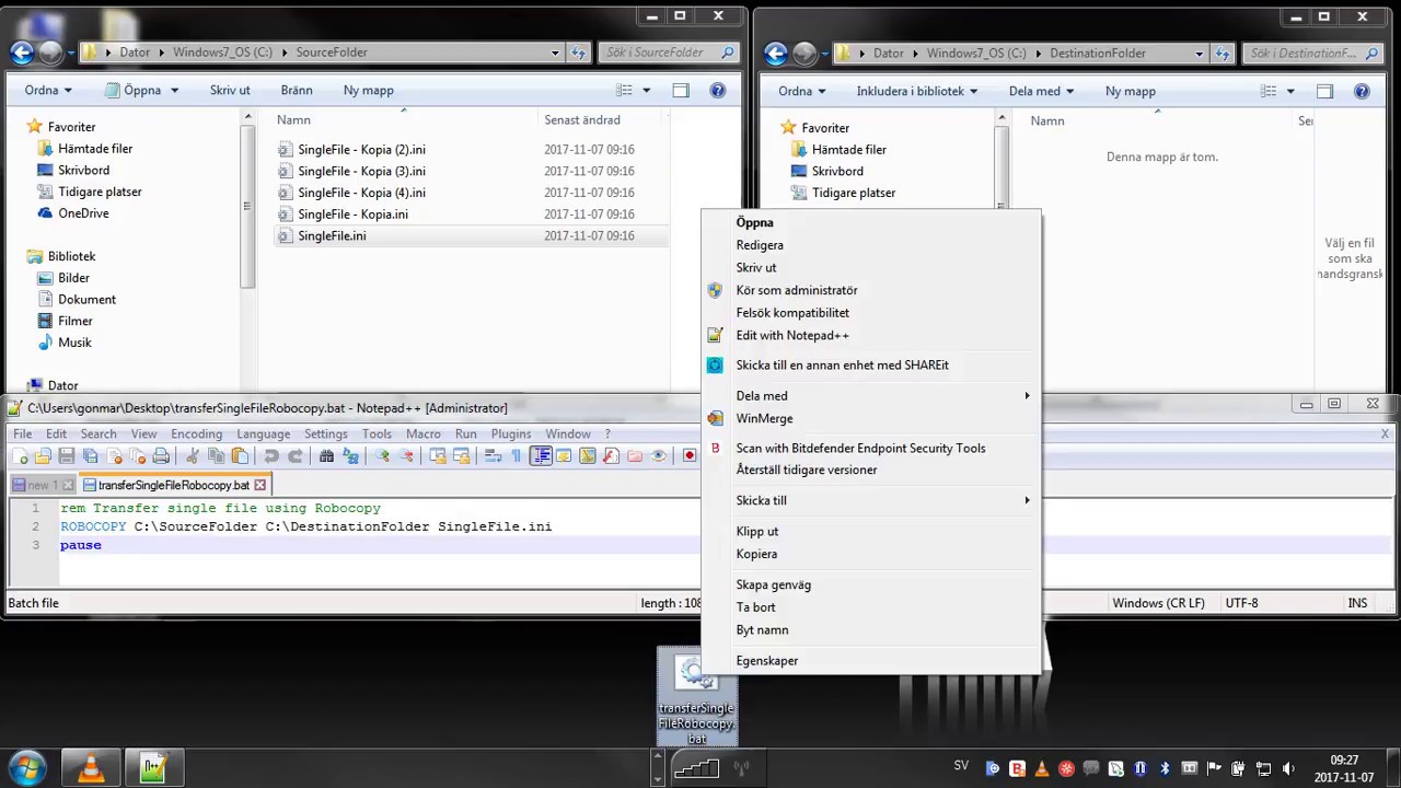 Batch File Transfer Single File Using Robocopy Youtube