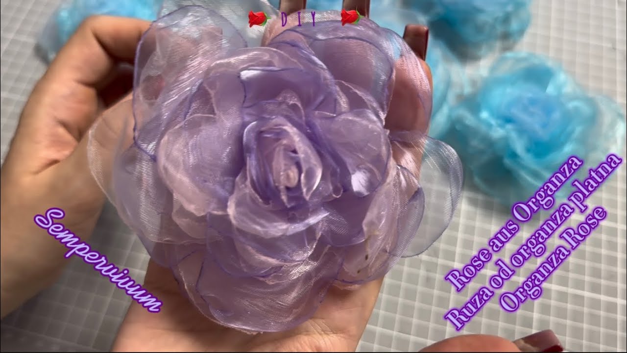 DIY Rose aus Organza 🌹ruža od organza platna 🌹 Organza Rose - YouTube