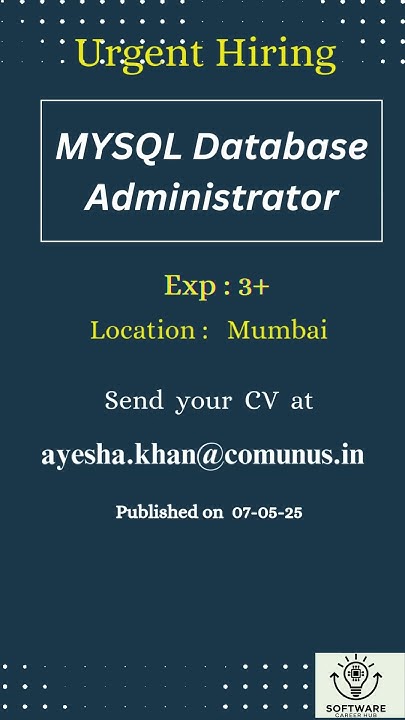 MYSQL Database Administrator Mumbai - YouTube