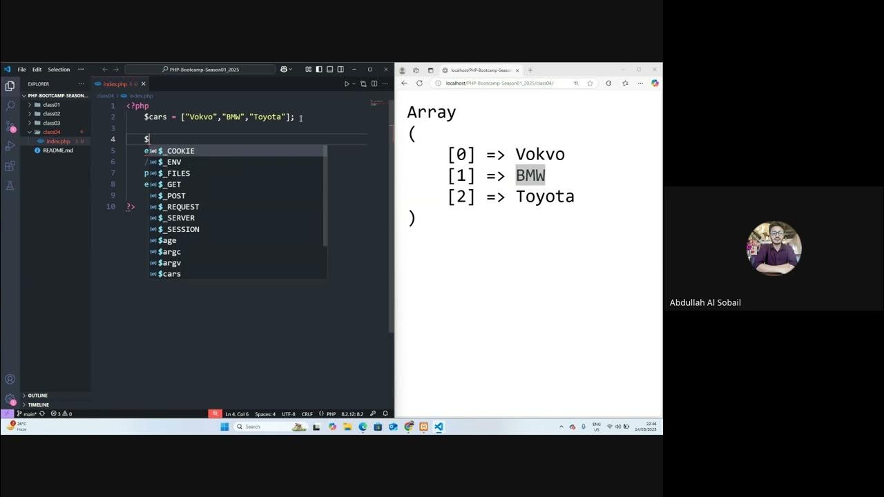 PHP Bootcamp Day 4 | Mastering Arrays & Superglobals | Learn PHP from Scratch - YouTube