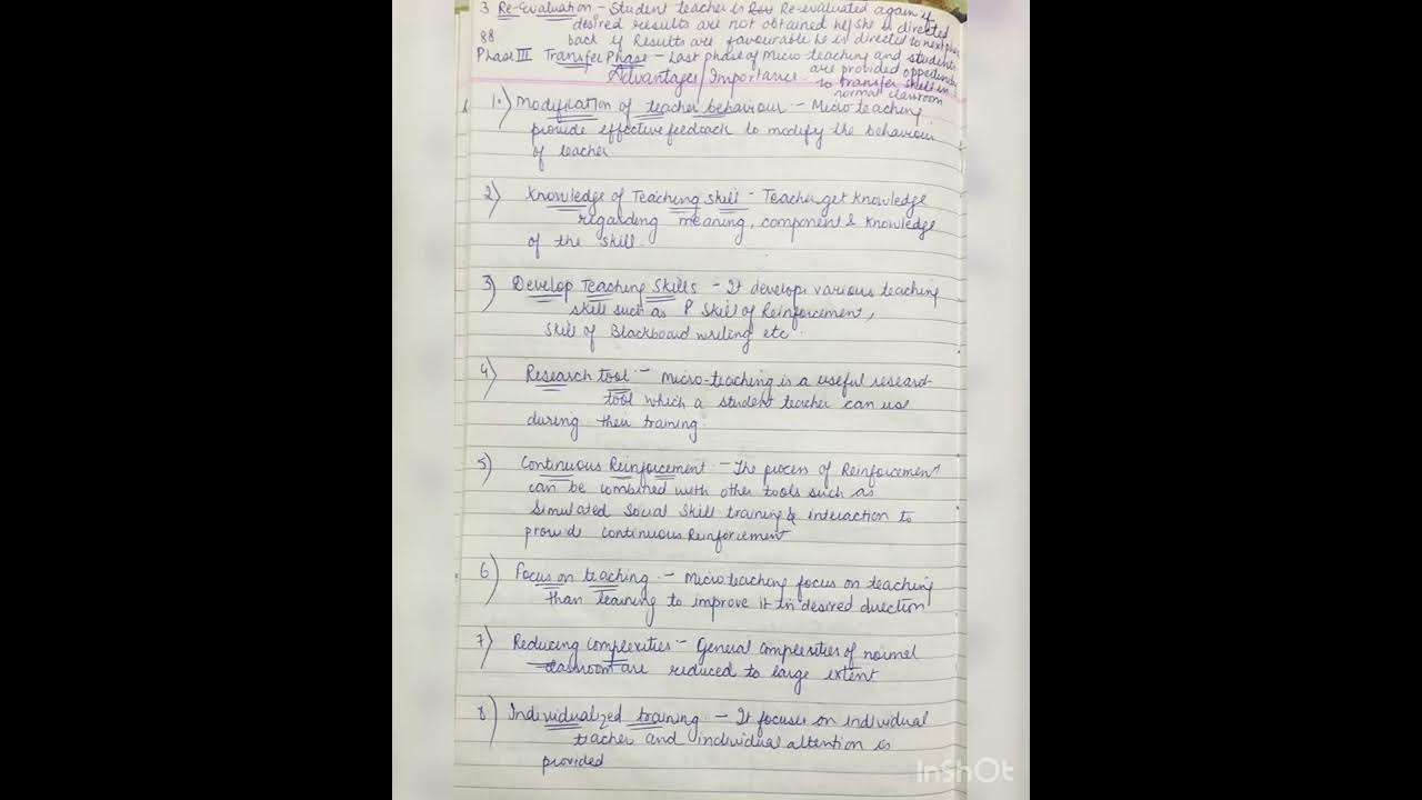 Micro Teaching Skills Concept Handwritten Sem2 Easynotes Gndu Ict Microskills