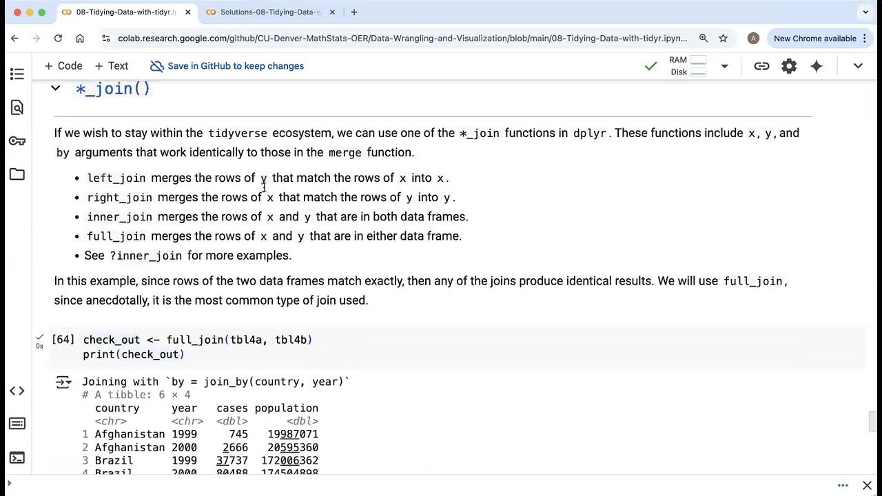 Merging Data Frames with *_join() Functions in tidyr - YouTube