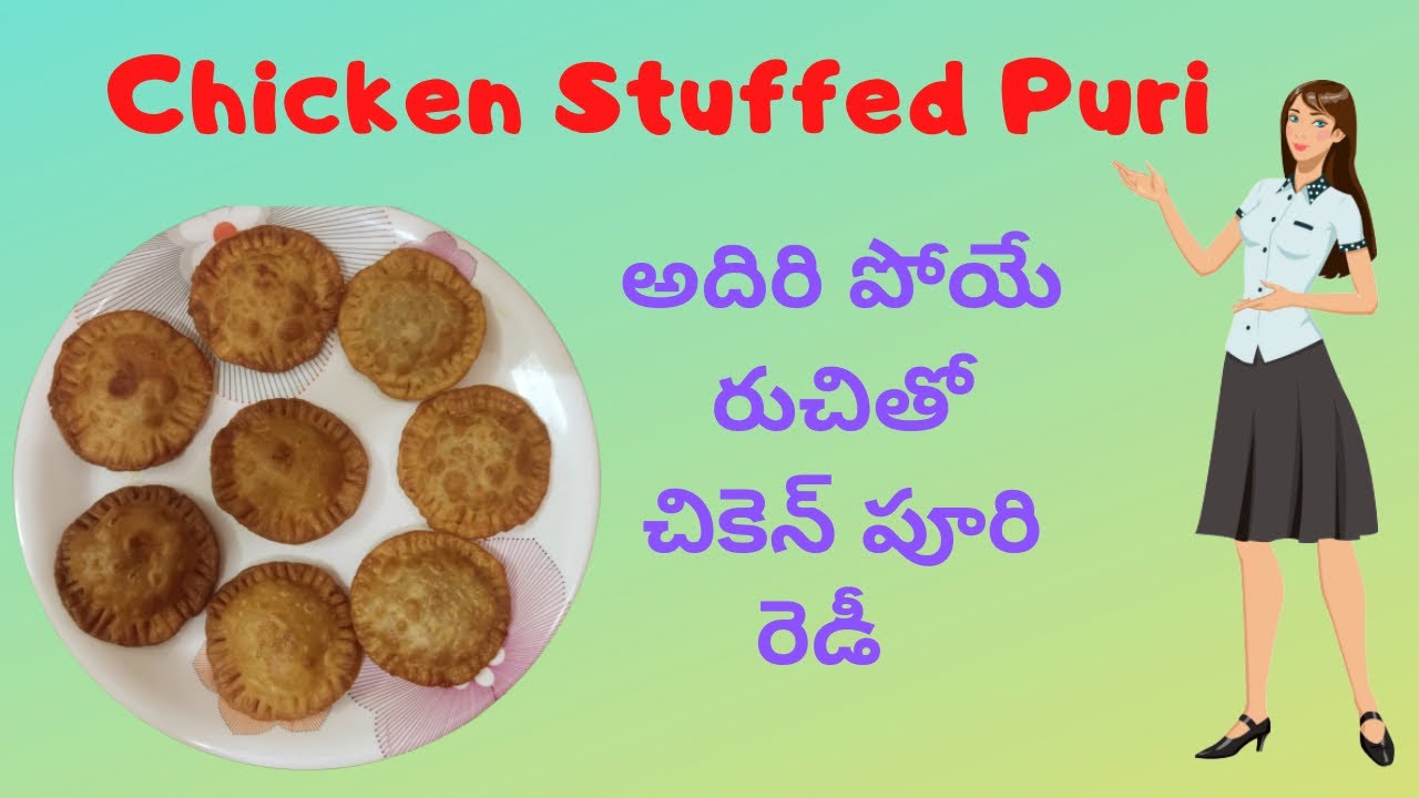 Chicken Stuffed Puri Recipe | Stuffed Puri Recipe in telugu | By Rose ...