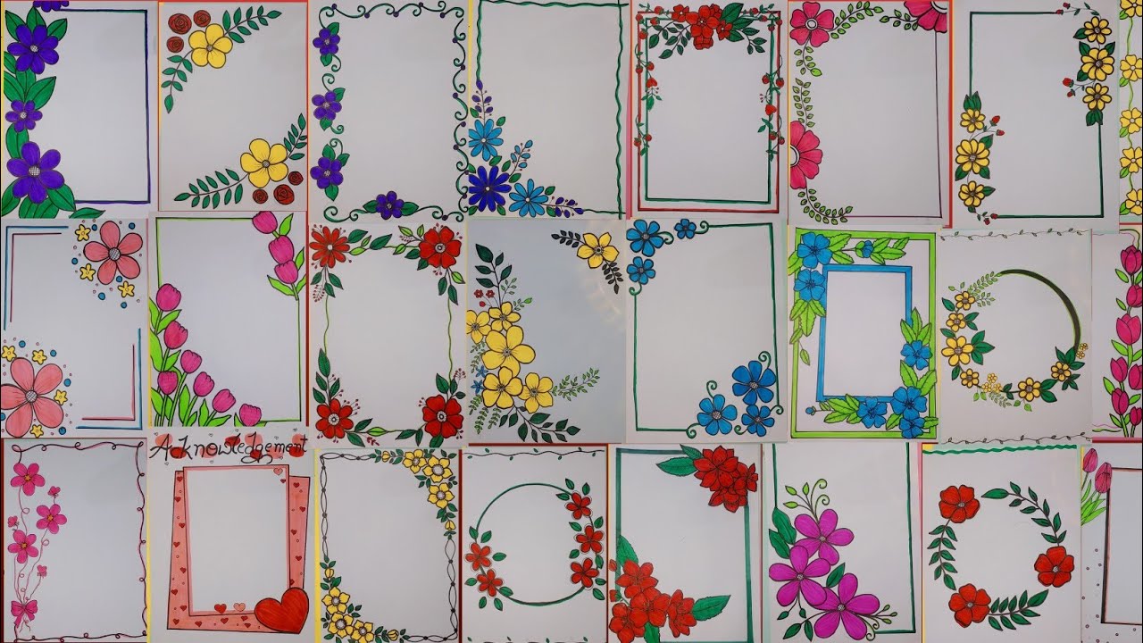Assignment Front Page Design Flower/50 Beautiful Border Designs/Project ...