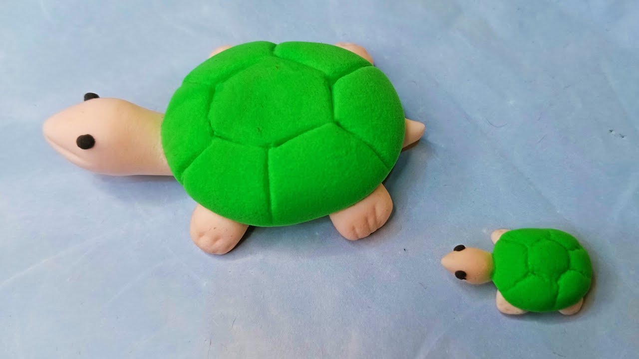 how to make tortoise with air dry clay /DIY turtle making with Clay for ...