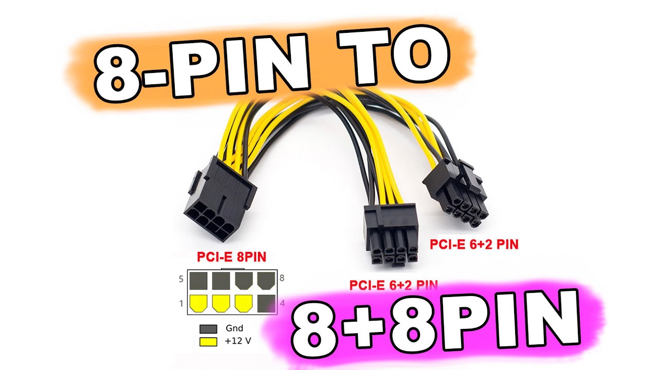 Переходник с разъемом 8pin мама на 8pin+8pin папа | двойной 8 ...