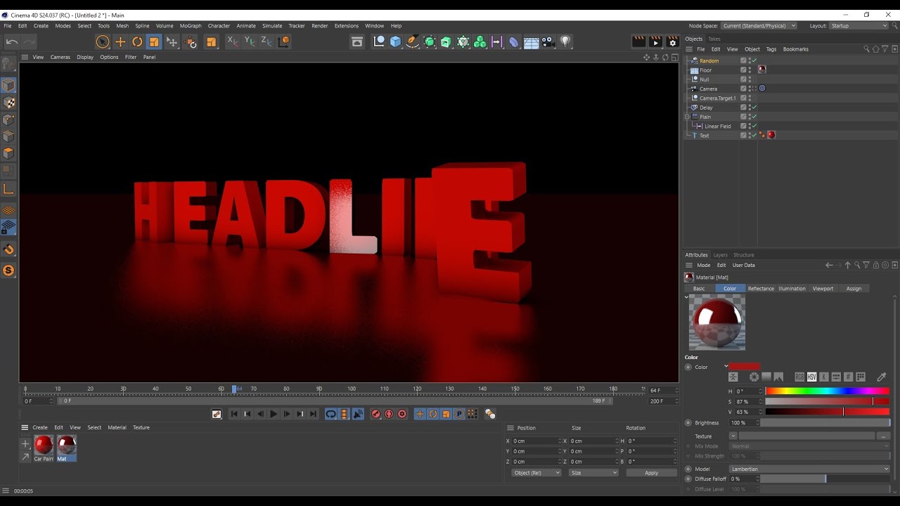 Effector Title Delay Animation Cinema 4D Tutorial workflow - YouTube