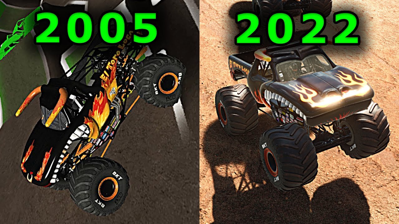 Evolution of EL TORO LOCO BLACK in MONSTER JAM Games - YouTube