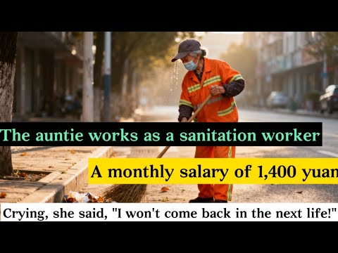 In China!The auntie works as a sanitation worker，a monthly salary of 1,400 yuan！