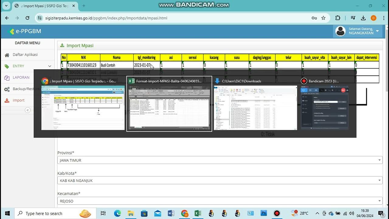 TUTORIAL UPLOAD DATA MPASI DI EPPGBM MELALUI MENU IMPORT - YouTube
