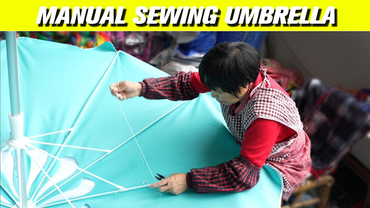 Manual sewing umbrella - YouTube