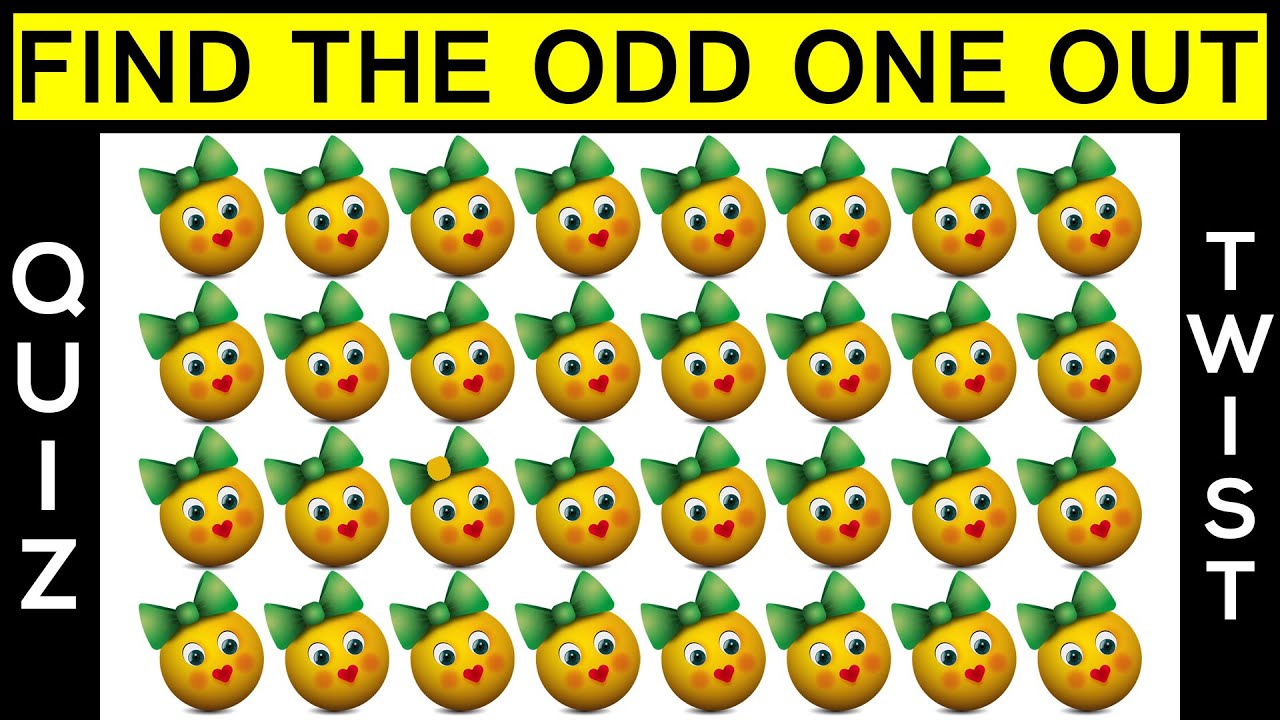 Find The Odd One Out | Spot The Odd Emoji | Odd One Out | Emoji Puzzle ...