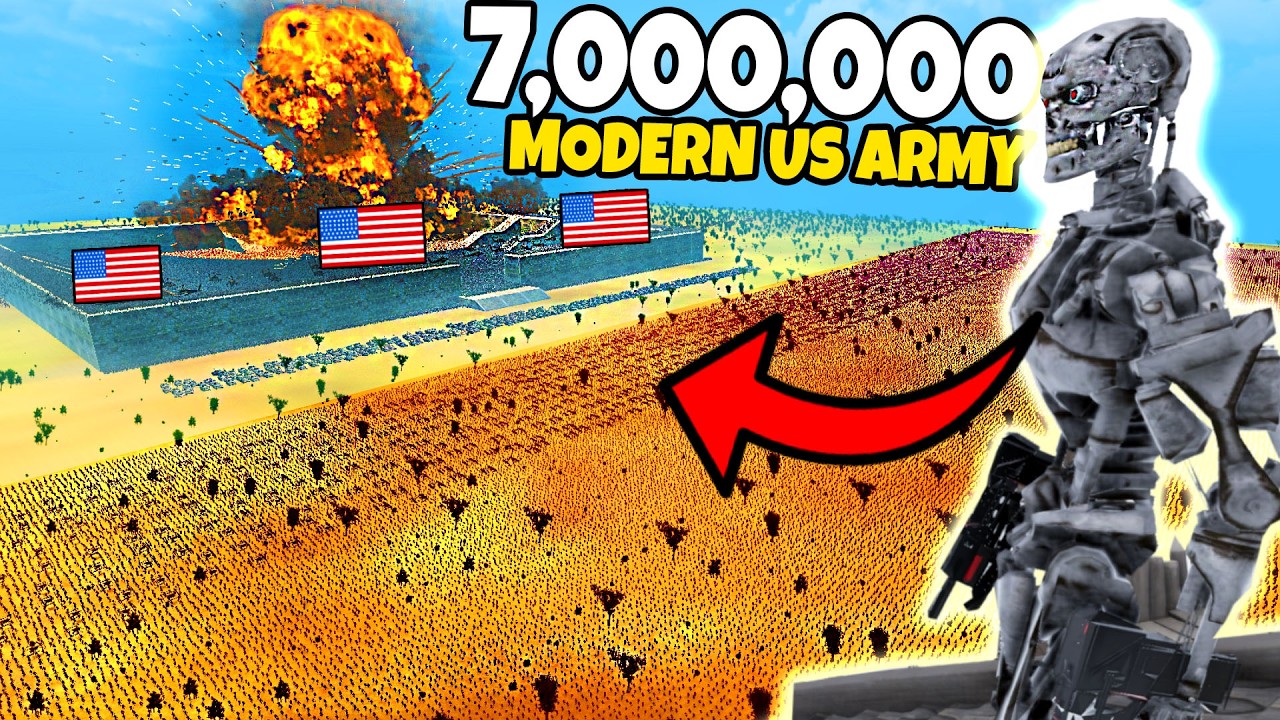 Can T-800 TERMINATOR Army Invade VS 7,000,000 MODERN US ARMY?! - UEBS 2 ...