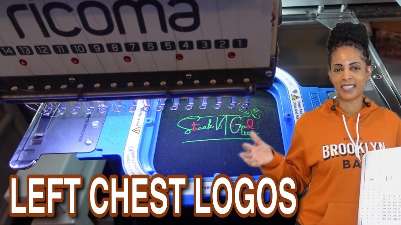How To Embroider Left Chest Logos Easy | With The MIghty Hooping ...