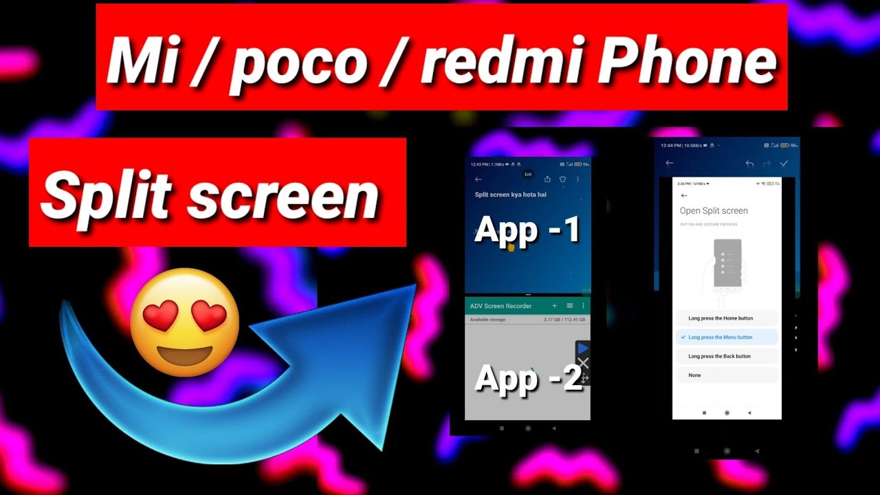 how to use split screen in Mi / poco / redmi phone - YouTube