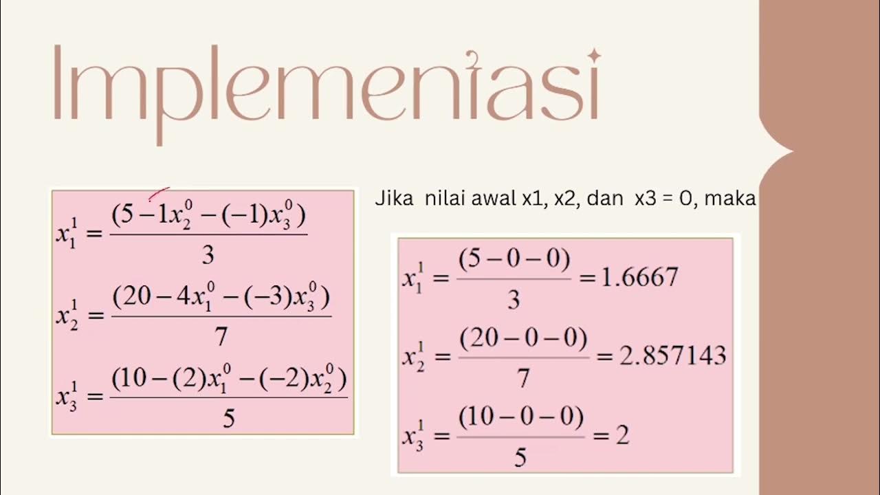 Metode Jacobi dan Gauss Seidel - YouTube