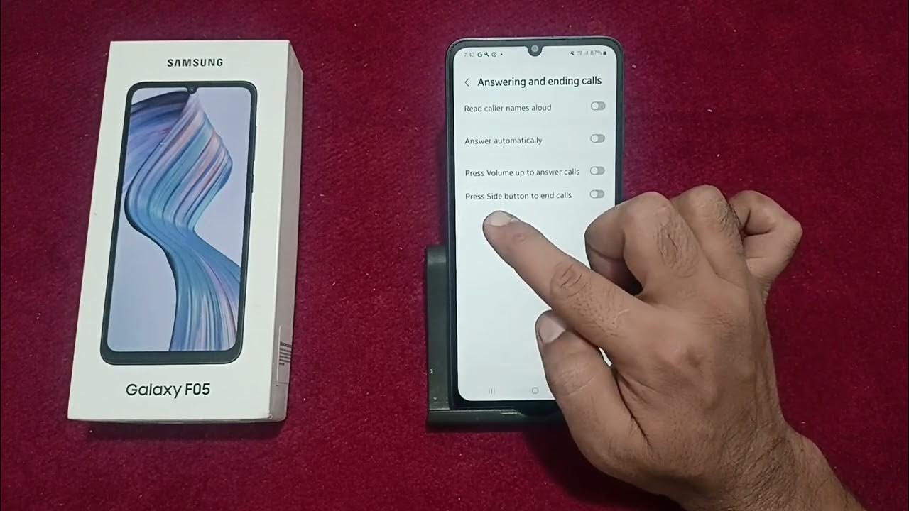 how to disconnect call using power button in Samsung galaxy F05, call disconnect Karen power ...