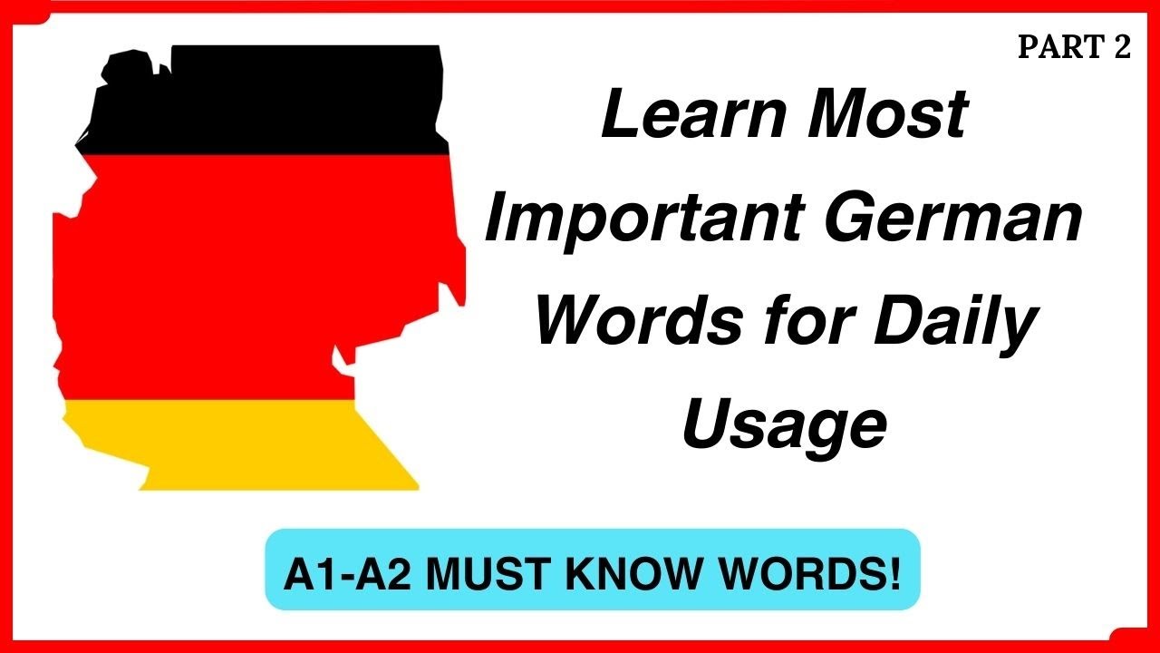 Learn German Word | Easy & Most Important Vocabs for Daily Usage | A1 ...