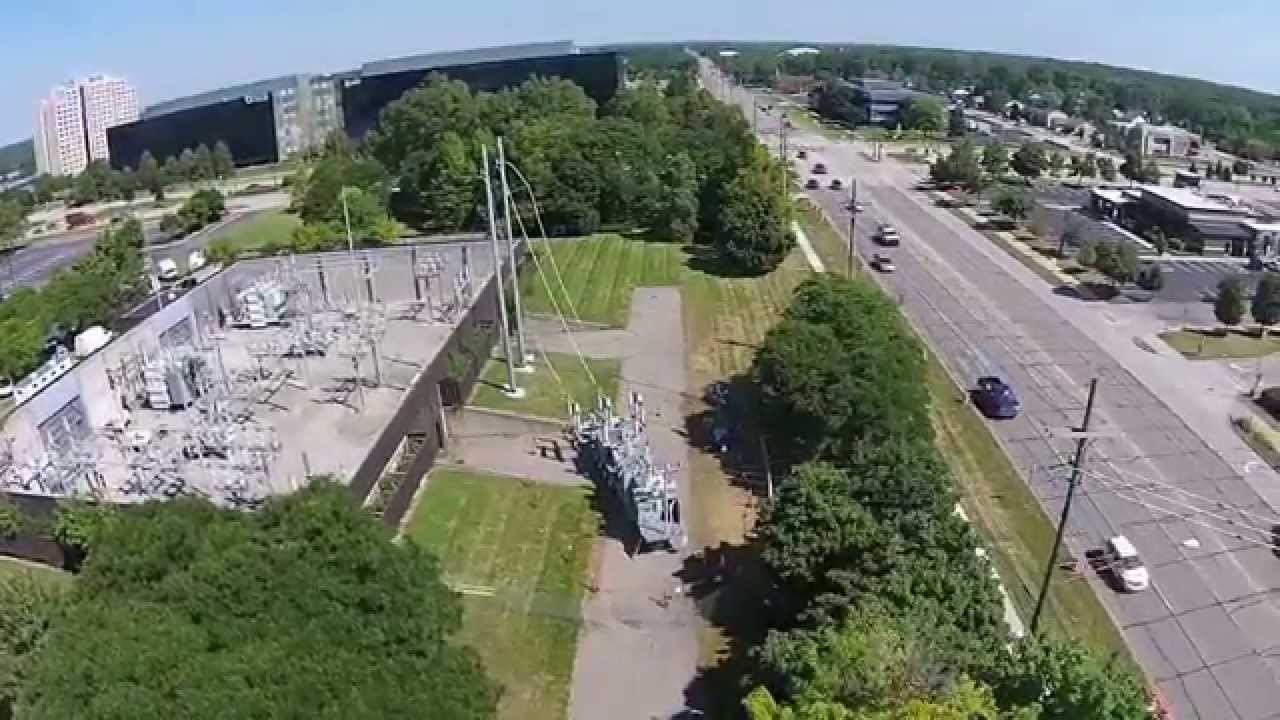 DTE Troy Apache Substation Power Outage Restoration - Drone Shot - YouTube