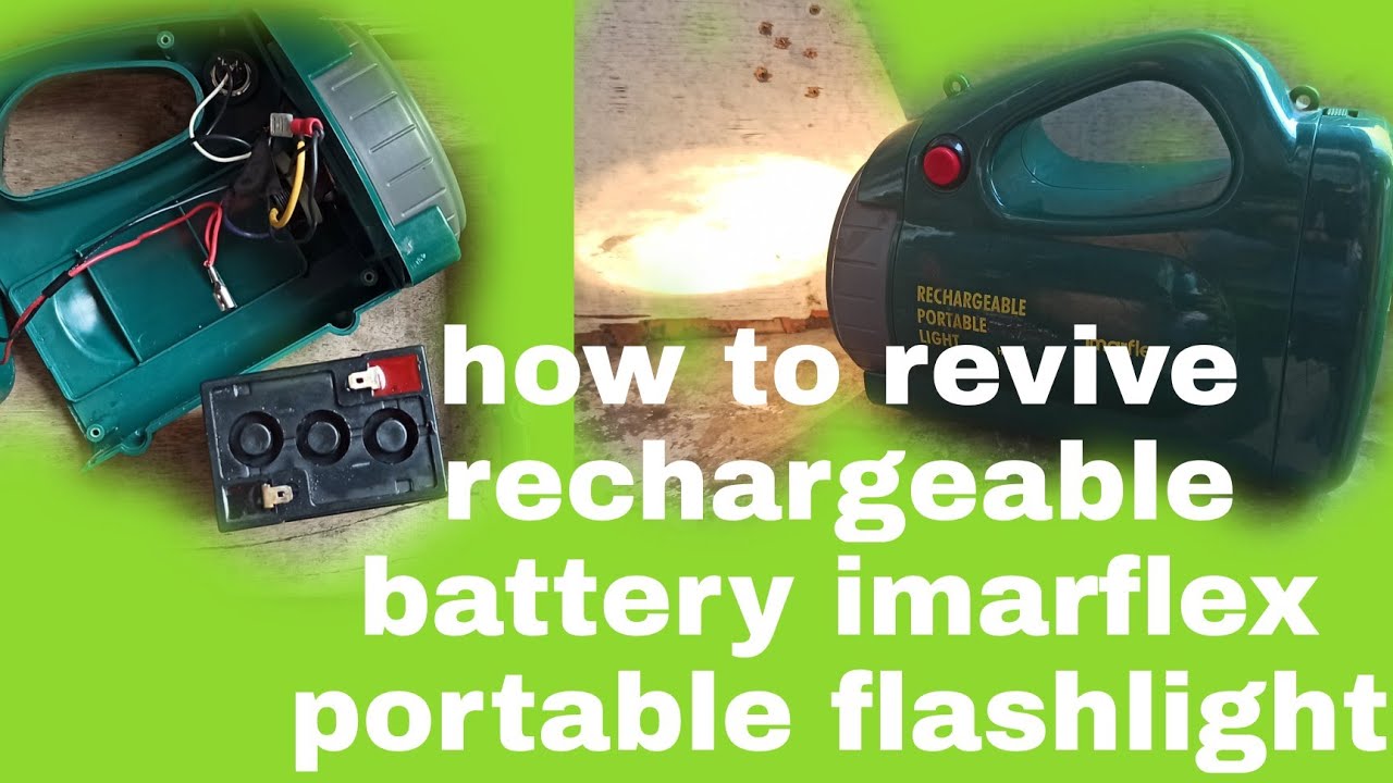 how to revive rechargeable battery imarflex portable flashlight - YouTube