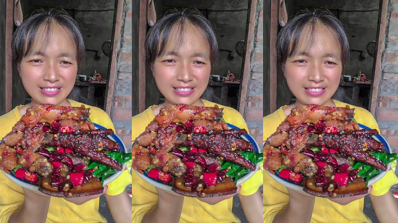 Sister Liu Rural Food Eating Show Delicious Food, Spicy Chicken And ...