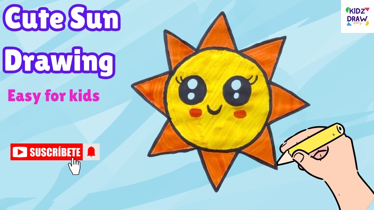 How to Draw a Cute Sun | Easy Drawing for Kids 🌞 - YouTube