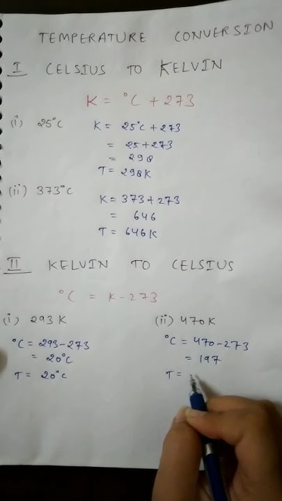 How to convert temperature from Celsius to kelvin and kelvin to Celsius? #chemistry #class9 # ...