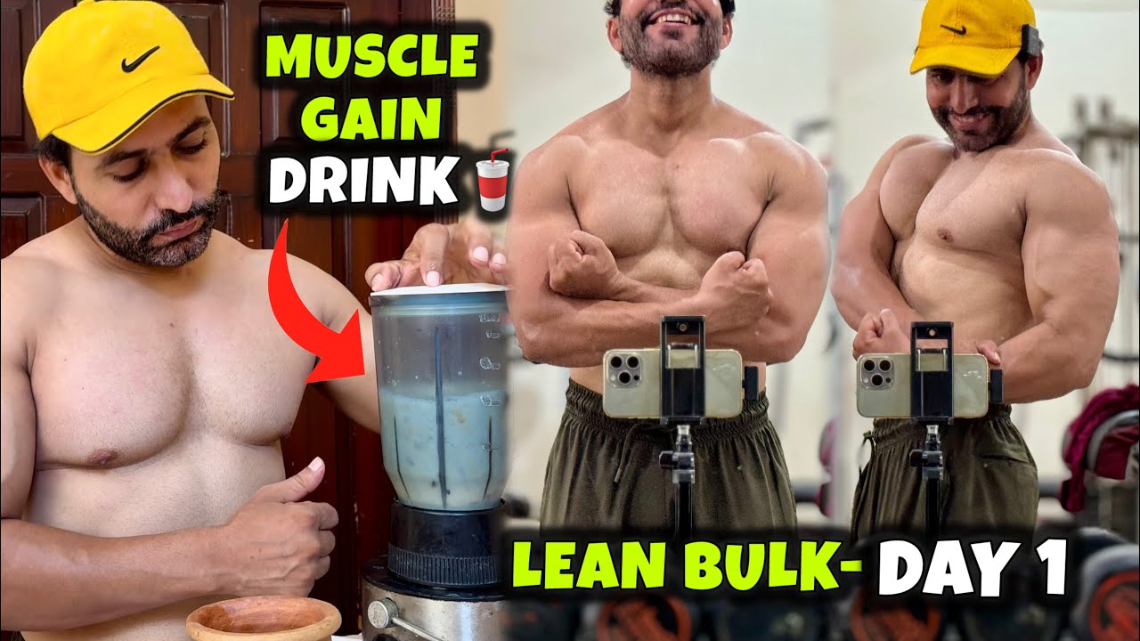 Natural Bodybuilding Lean Bulk Day 1 - Chest Day - Muscle Gain Drink ...