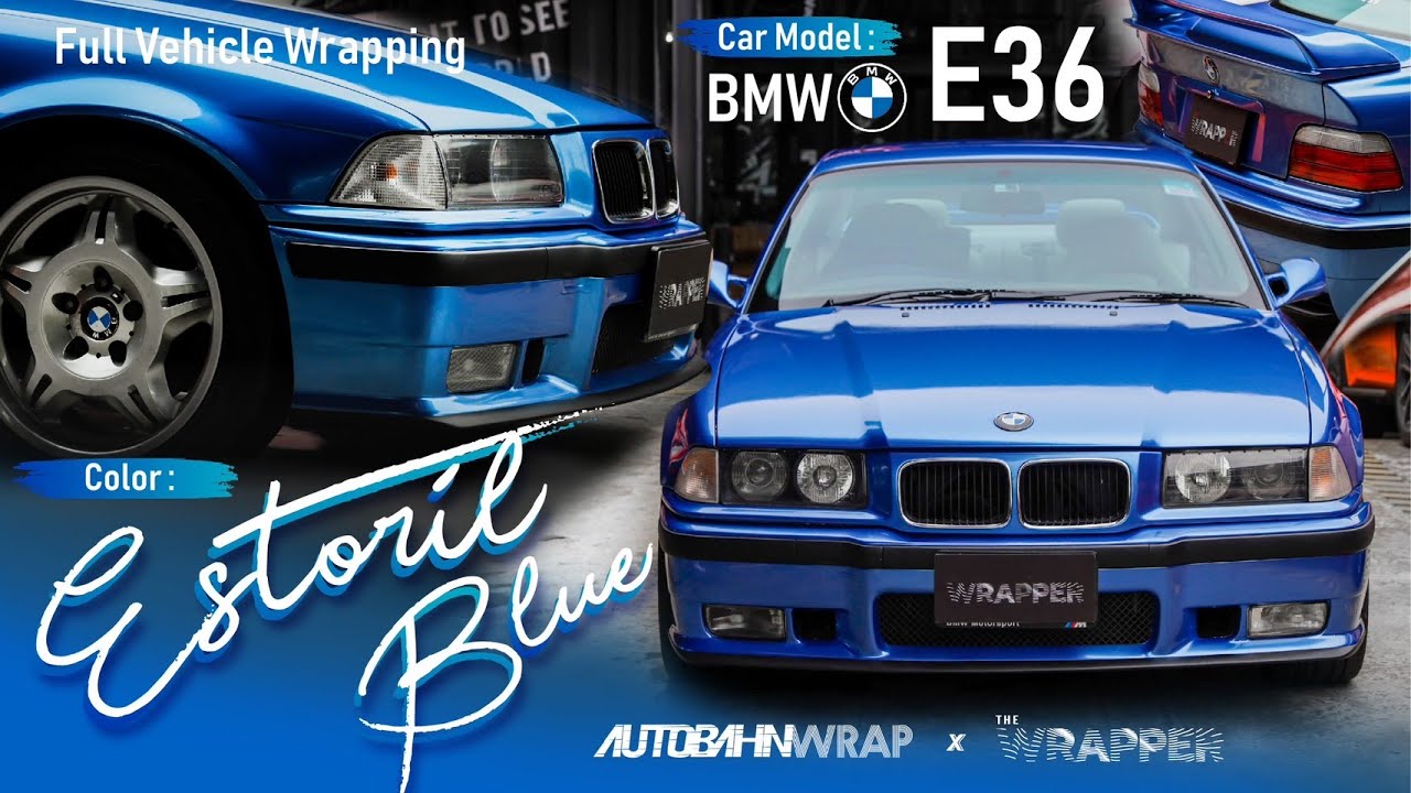 BMW E36 Wrapped in Estoril Blue By theWrapper - YouTube