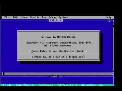 QBASIC (MS-DOS) 1997 - YouTube