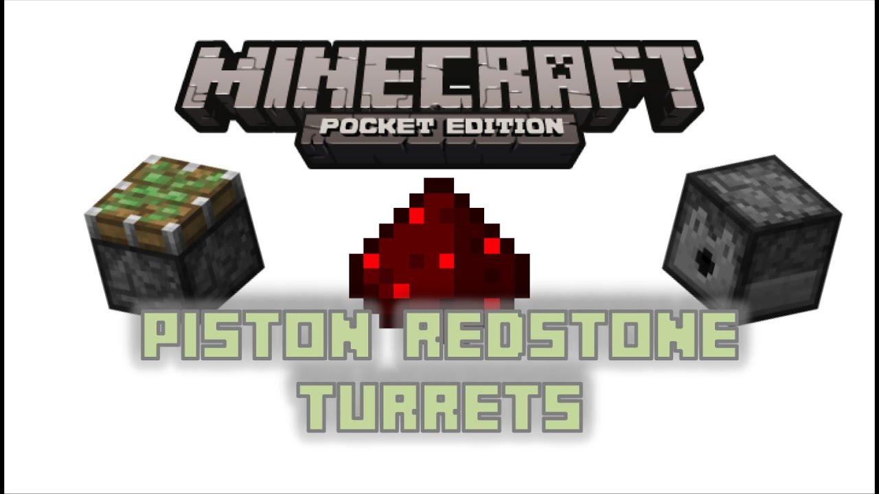 Redstone Piston Turrets | Minecraft PE Tutorial - YouTube