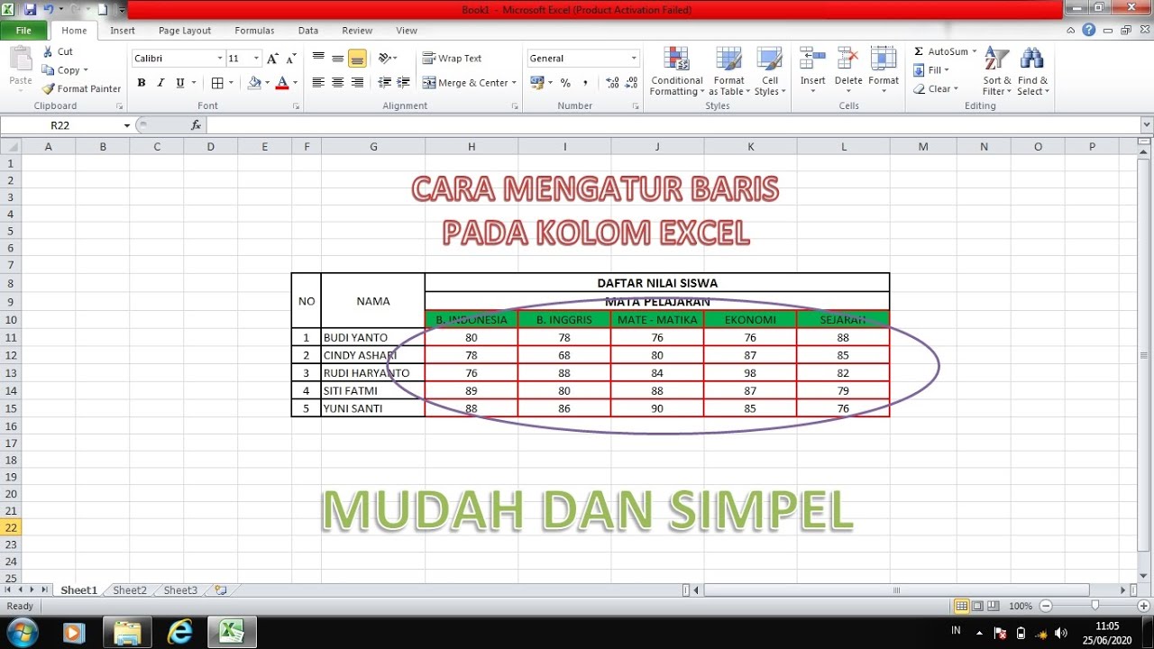 Cara Mengatur Baris Pada Kolom Excel Dengan Mudah dan Simpel, tanpa ...