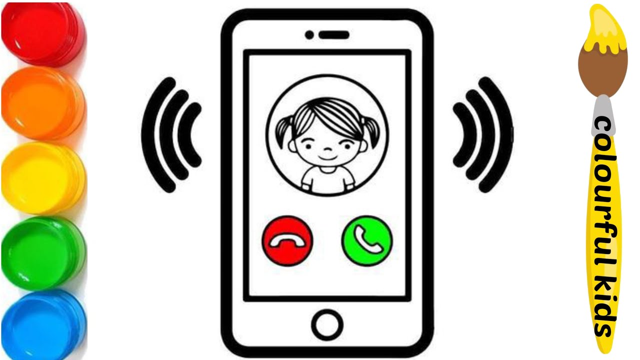 Cute Phone Drawing, painting, and coloring for kids & toddler / Easy ...