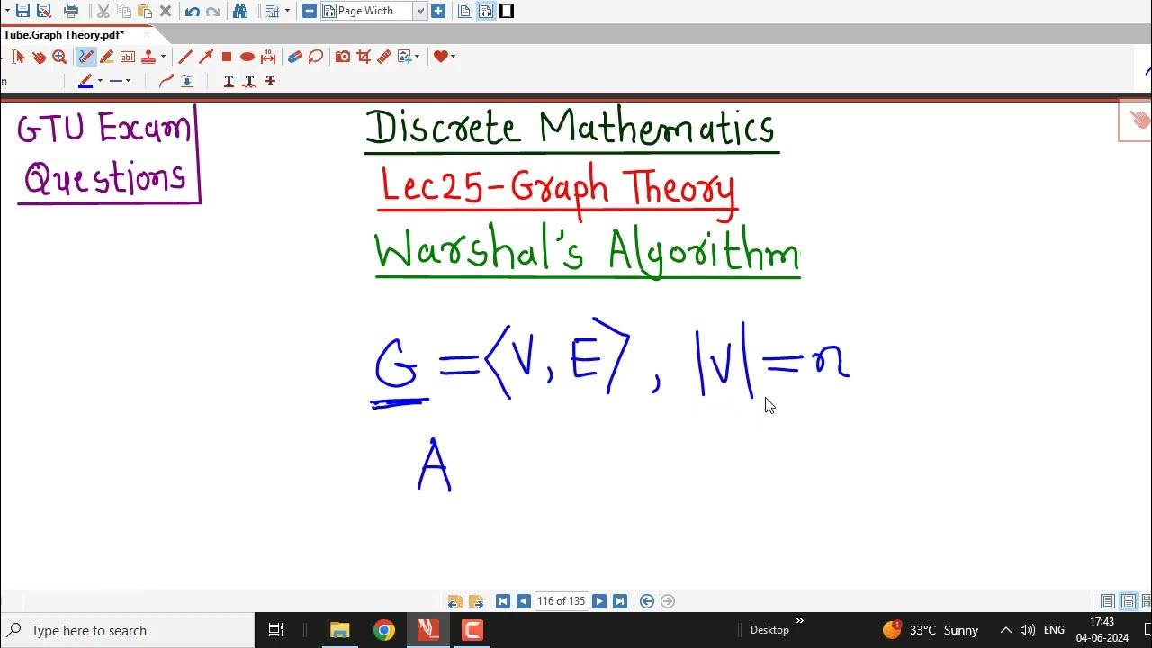 Lec25graph Theorywarshal Algorithmgtu Exam Questions Youtube