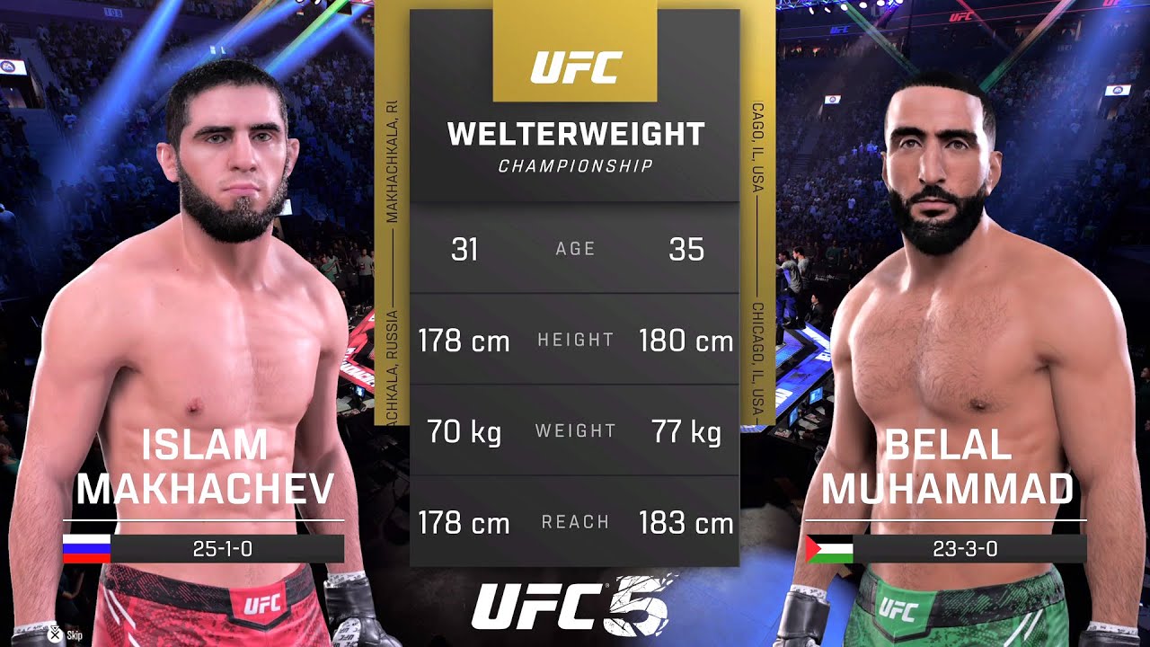 Islam Makhachev vs Belal Muhammad Full Fight - UFC 5 Fight Of The Night ...